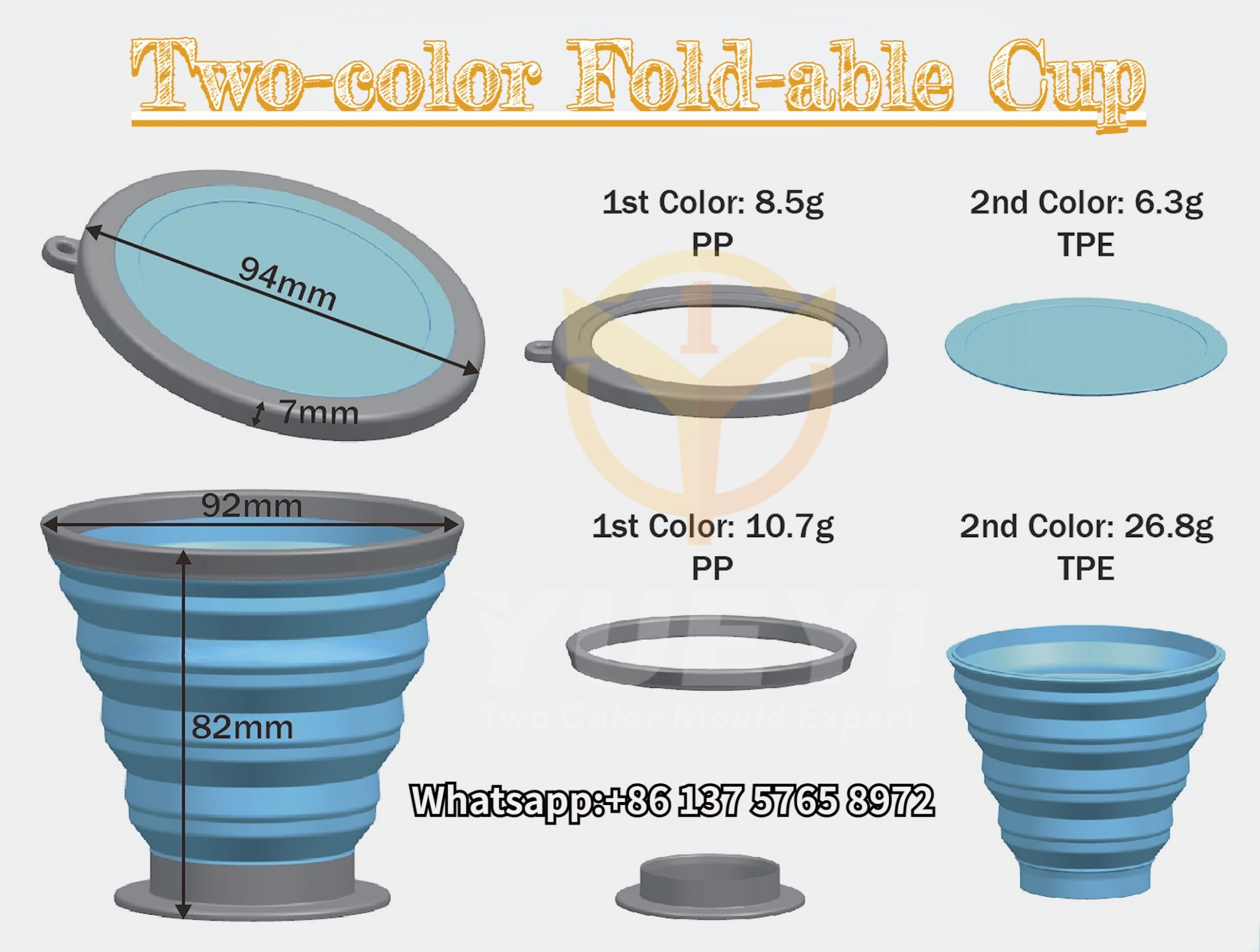 Fold-able Cup Mold | Two Color Mold - YUEYI MOULD